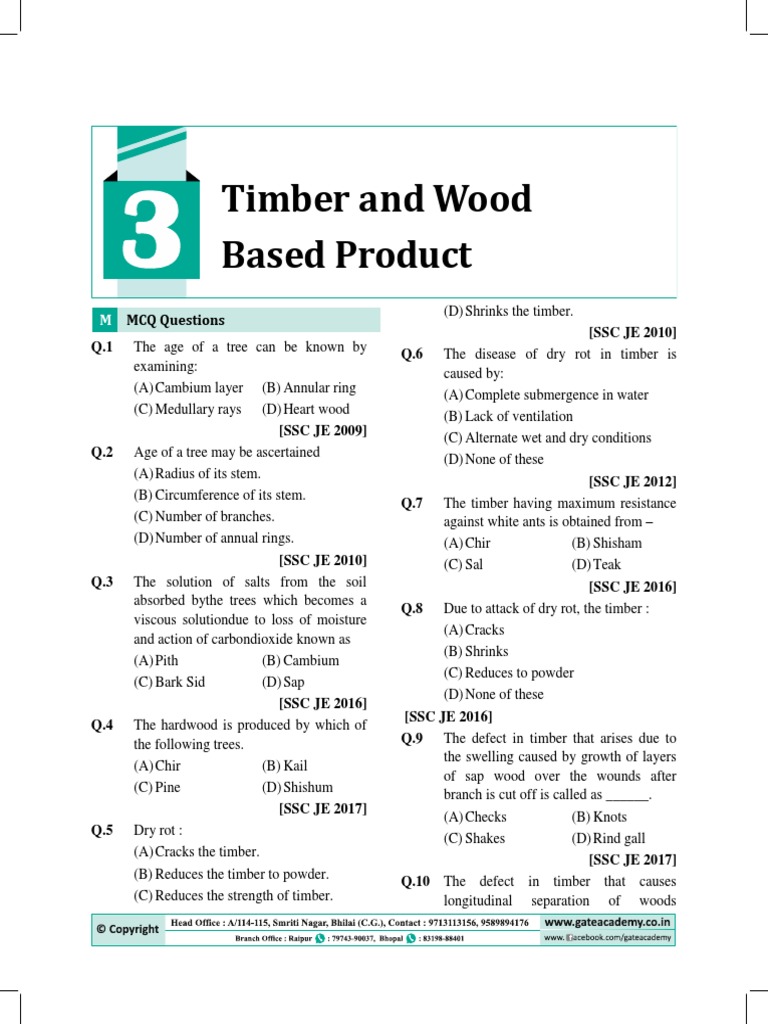 03 - Chapter 3 Timber and Wood Based Product | PDF | Lumber | Wood
