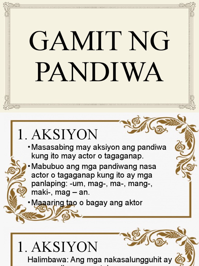 Gamit NG Pandiwa | PDF