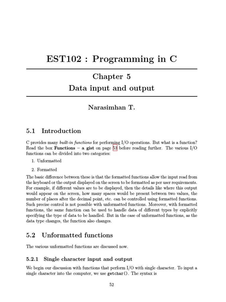 5 Data Input and Output | PDF | Function (Mathematics) | Computer Program