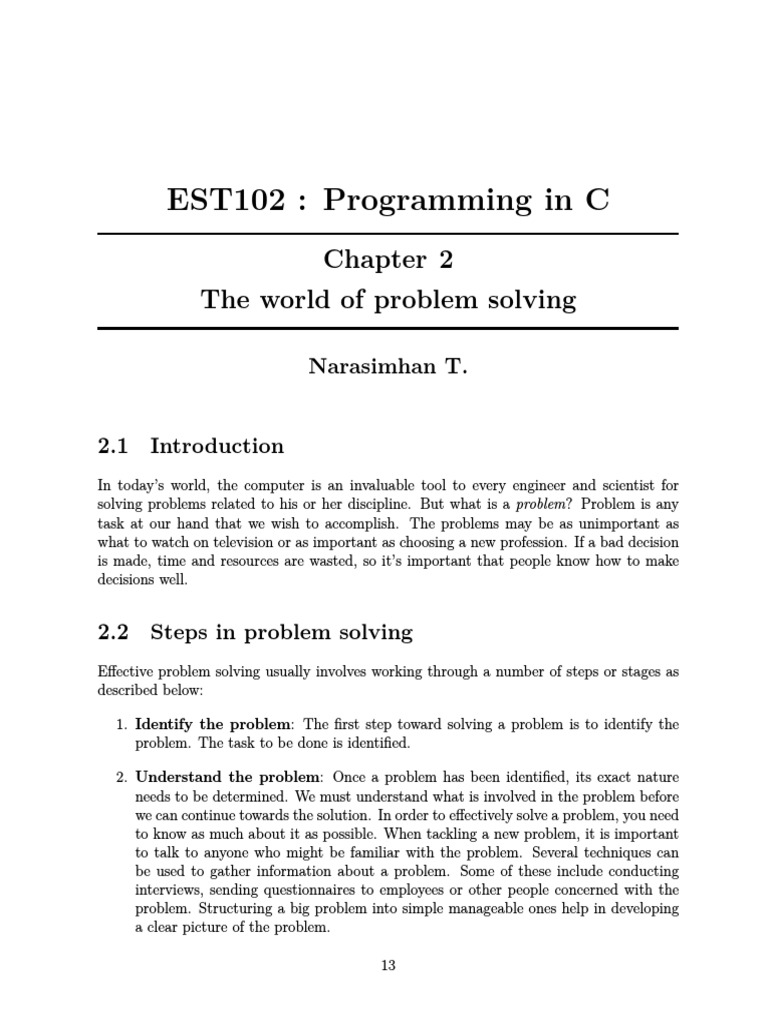 2 Problem Solving | PDF | Algorithms | Computer Program 2 Problem Solving | PDF | Algorithms | Computer Program