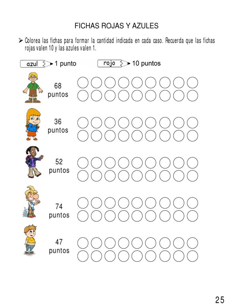 Actividades con Fichas Rojas y Azules | PDF