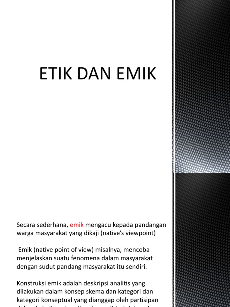 Sesi 4 Etik & Emik | PDF