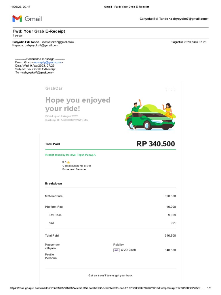 Gmail - FWD - Your Grab E-Receipt | PDF