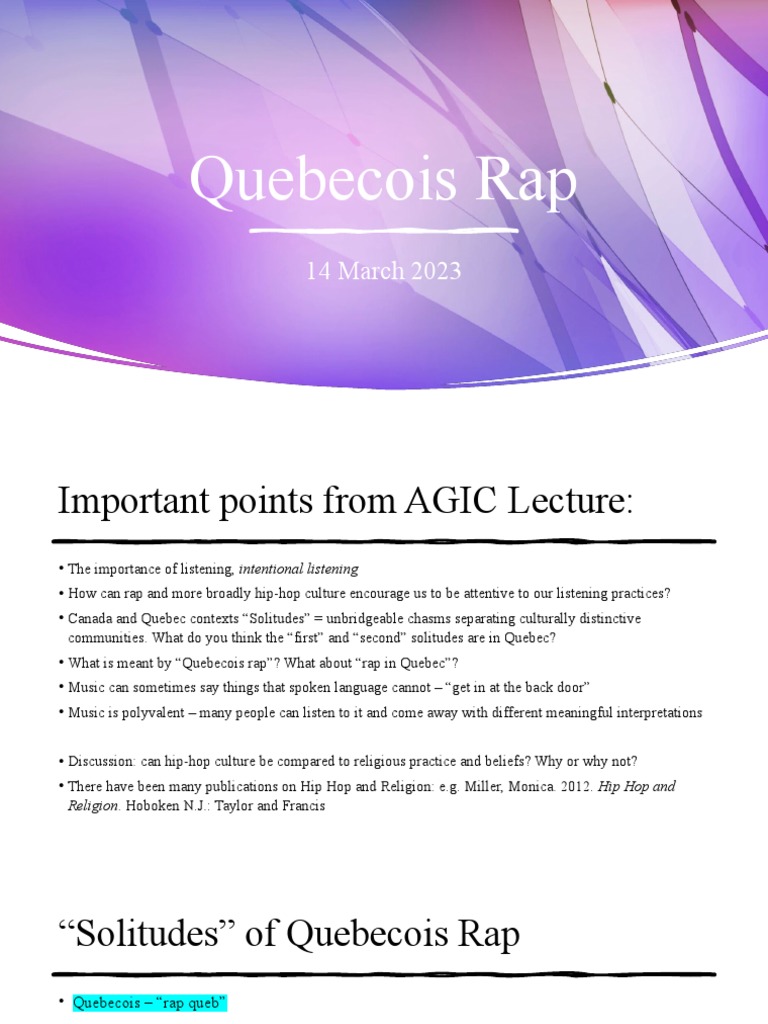 Quebecois Rap | PDF