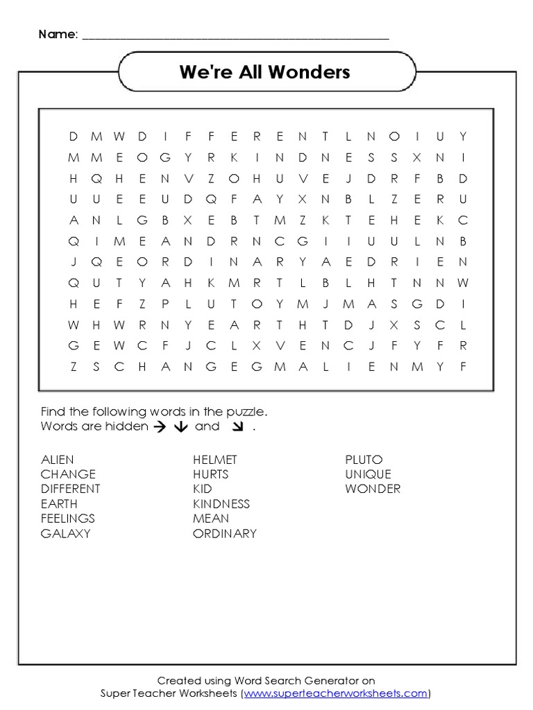 Super Teacher Worksheets Were All Wonders | PDF