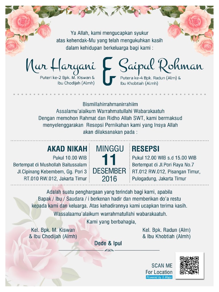 Contoh Isi Dalam Undangan | PDF