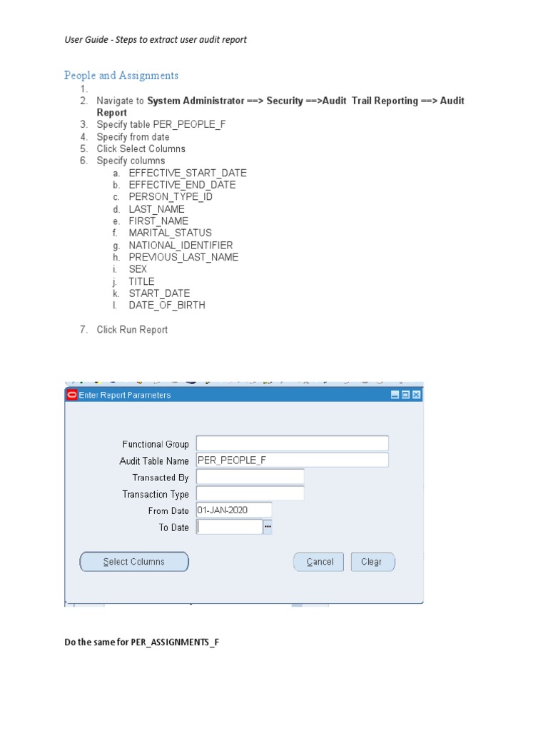 Steps To Extract User Audit Report | PDF Steps To Extract User Audit Report | PDF