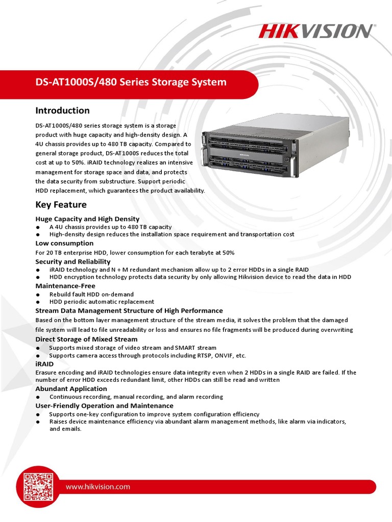 Datasheet+of+DS-AT1000S 480+Series+Storage+System | PDF