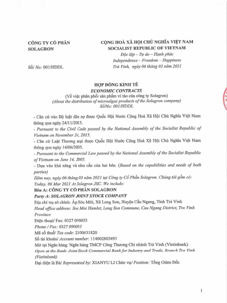 Contract - Cong Nghe Thai | PDF