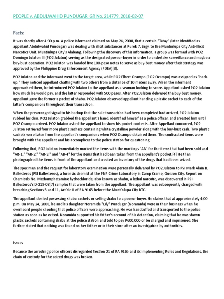 PEOPLE V | PDF | Law