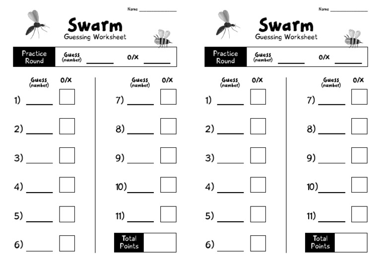 Swarm Guessing Worksheet | PDF