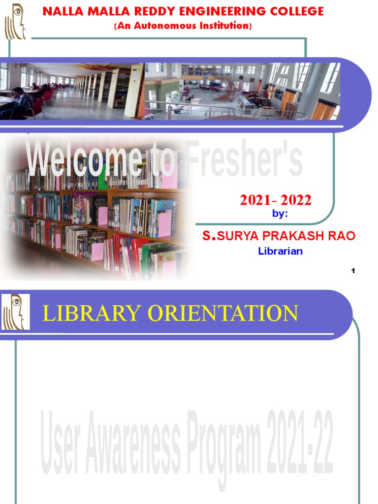 Library Orientation 2021 For B.tech30.11.2021 | PDF | Libraries ...