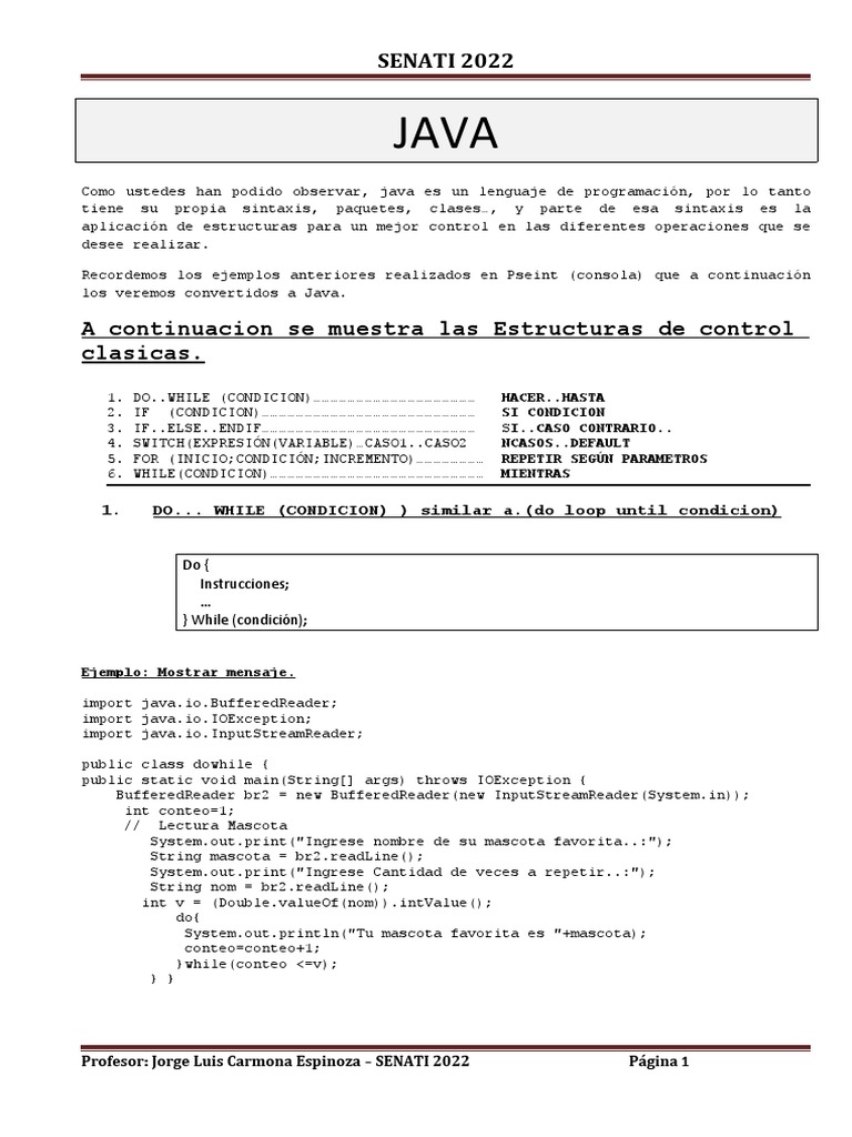 Java Basico - 3 - Carmona | PDF | Java (lenguaje de programación ...