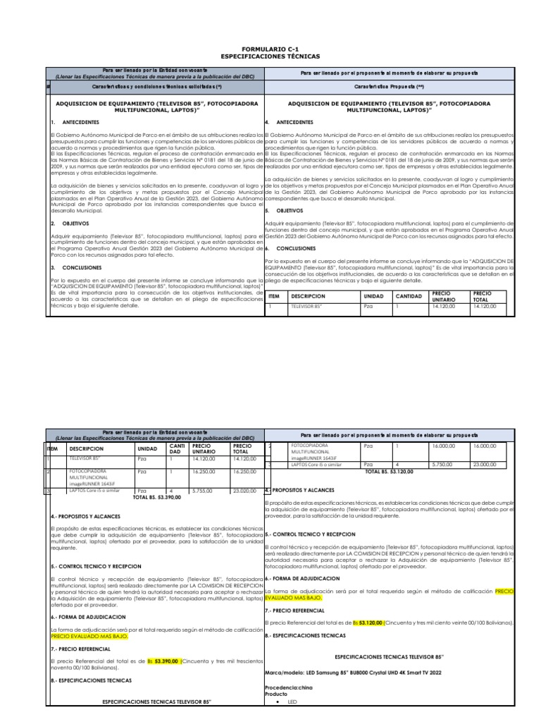 Formulario C 1 | PDF | Hdmi | USB