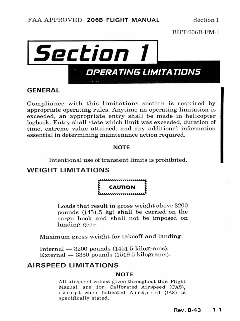 206B Flight Manual - Part1 | PDF | Aviation | Transport