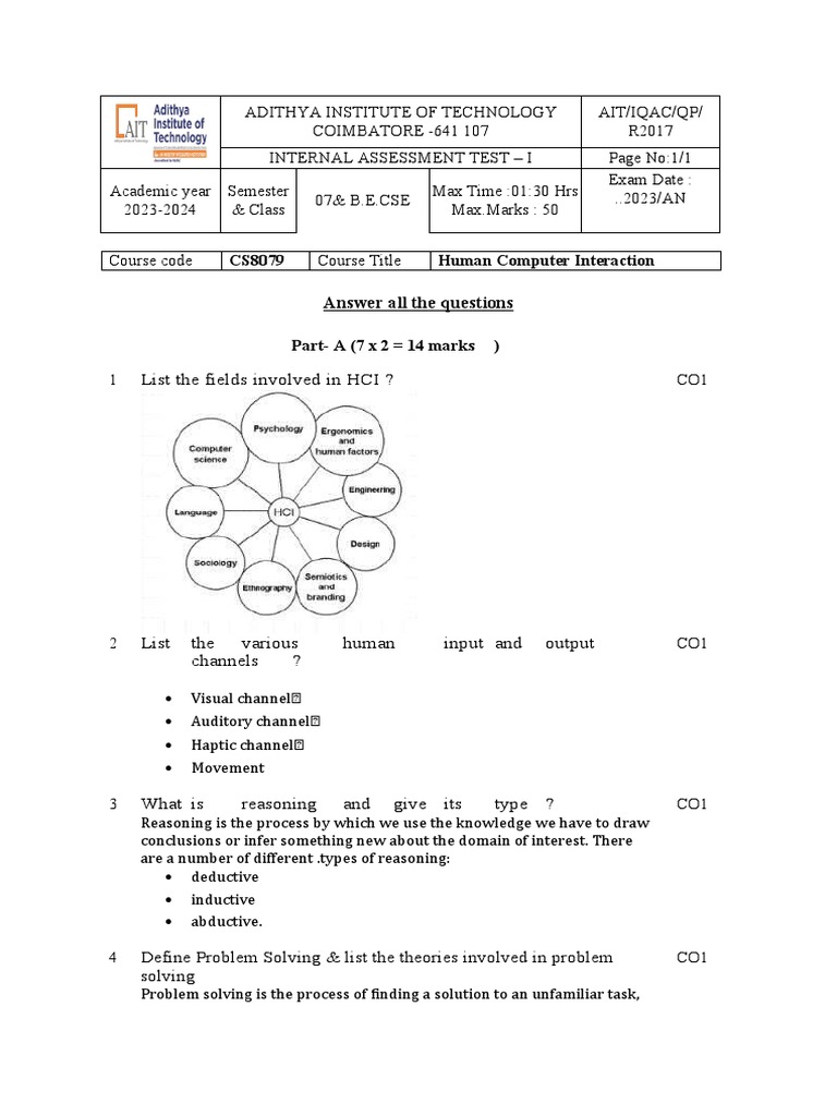 Ia1 QP ANSWER KEY | PDF
