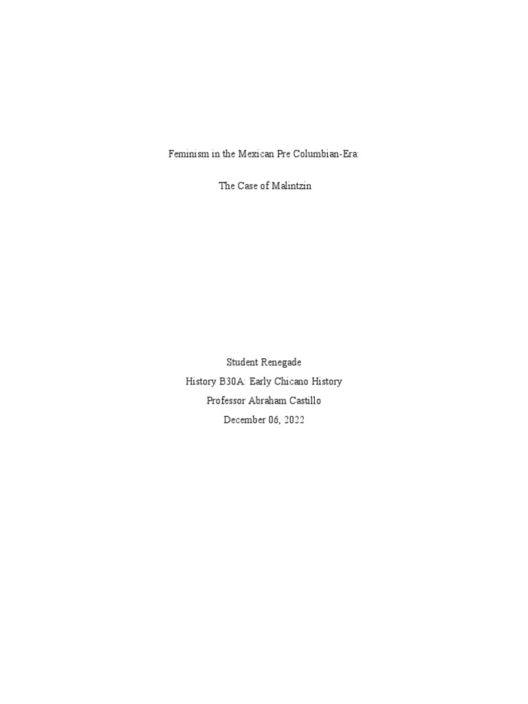 Sample Malintzin Final | PDF