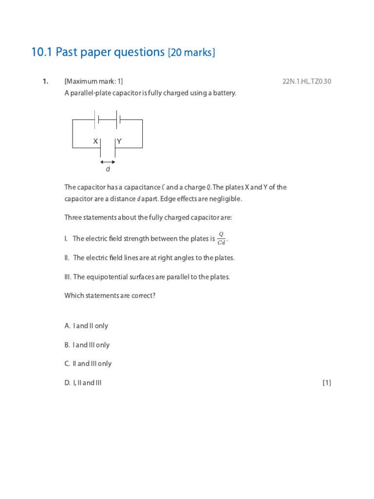 10.1 Past Paper Questions | PDF