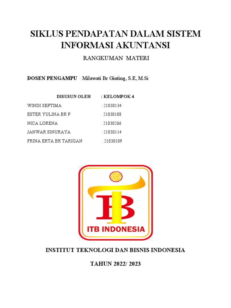 Siklus Pendapatan Dalam Sia | PDF