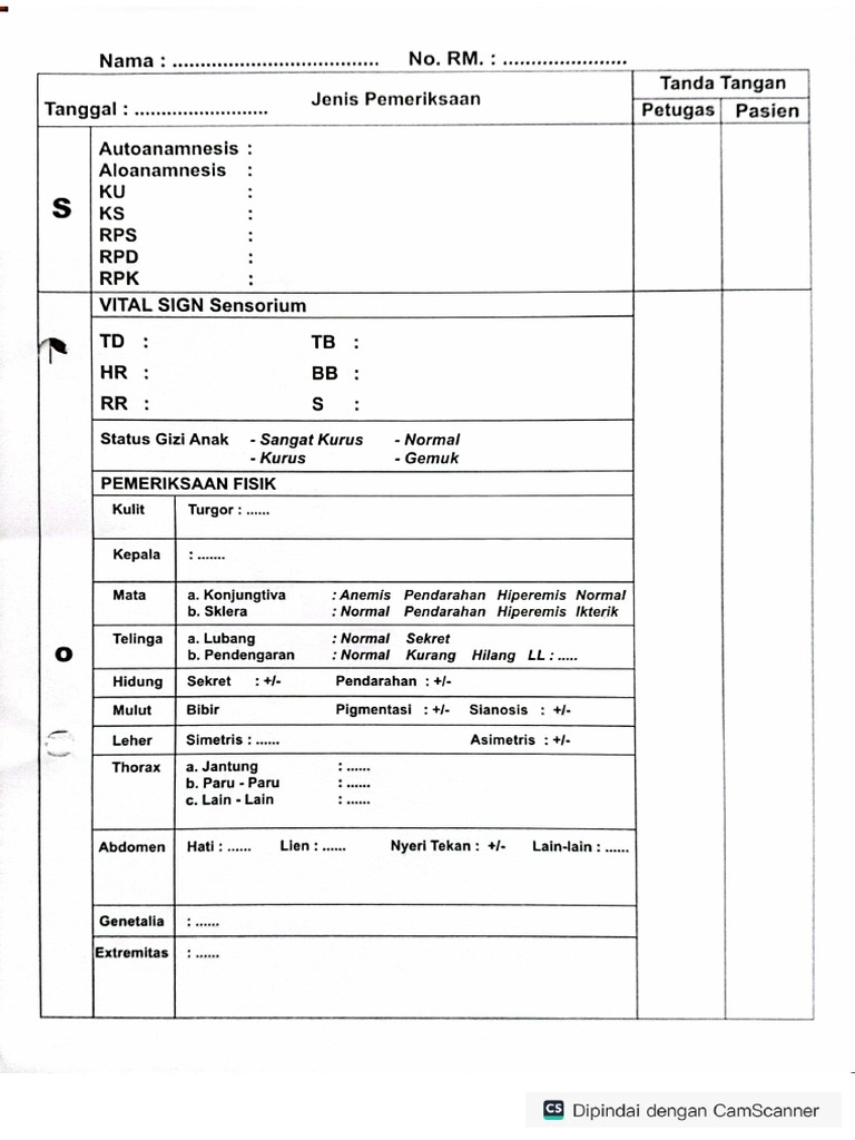 Contoh Form Rek Med | PDF