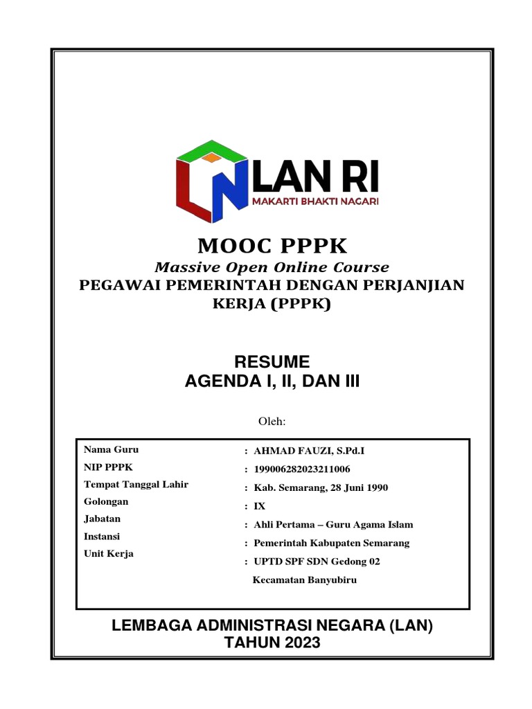 Mooc Resume Agenda 1-3 Ahmad Fauzi Fix | PDF