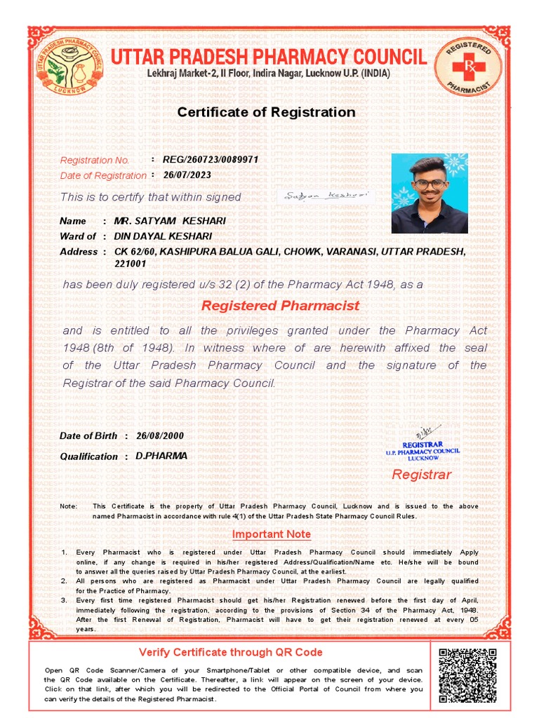 Registration Pharmacy | PDF