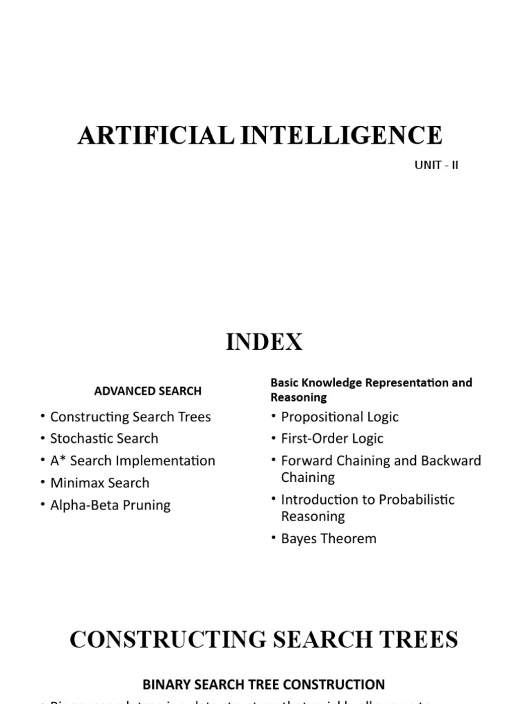 Ai Unit Ii | PDF | First Order Logic | Logic