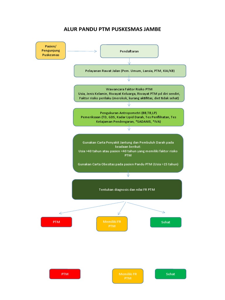 Alur Pandu PTM Puskesmas Jambe | PDF | Pengembangan Diri | Kesehatan Holistik