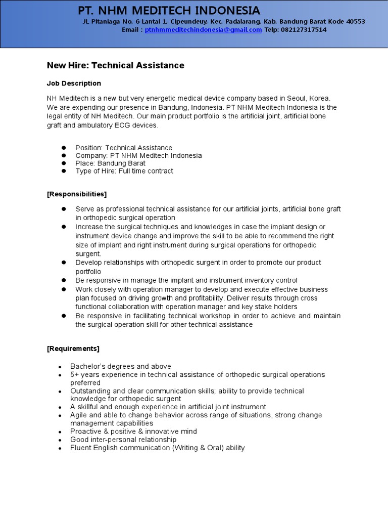 New Hire-Technical Assistance-PT NHM MEDITECH | PDF