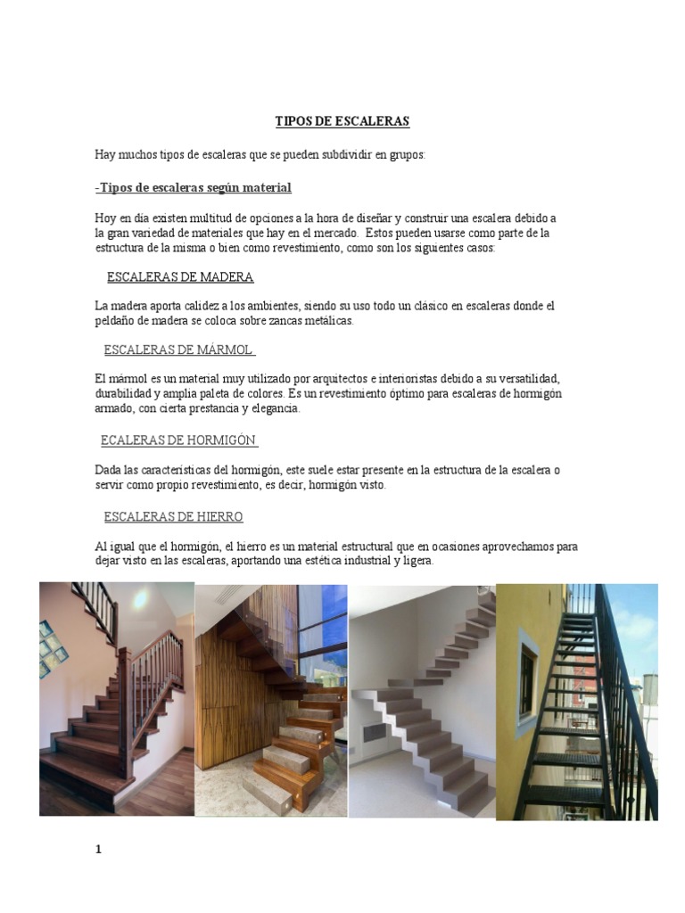 Tipos de Escaleras | PDF | Hormigón | Escalera