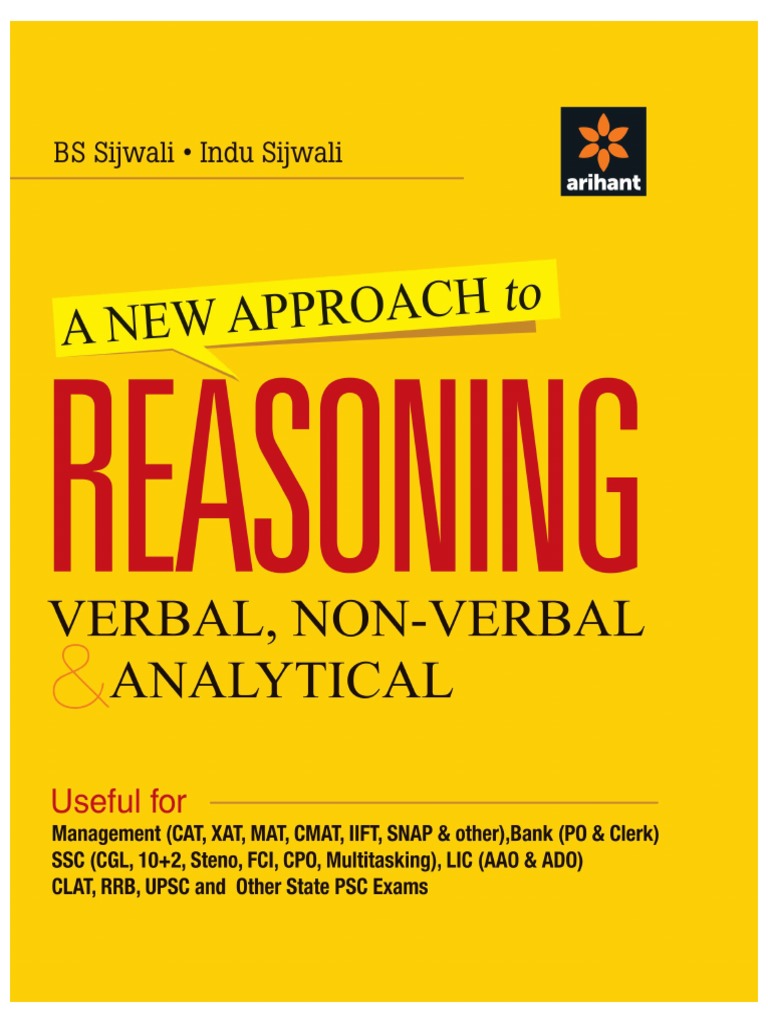 A New Approach To Reasoning Verbal Non-Verbal by B.S. Sijwalii and Indu Sijwali - EnglishTak | PDF