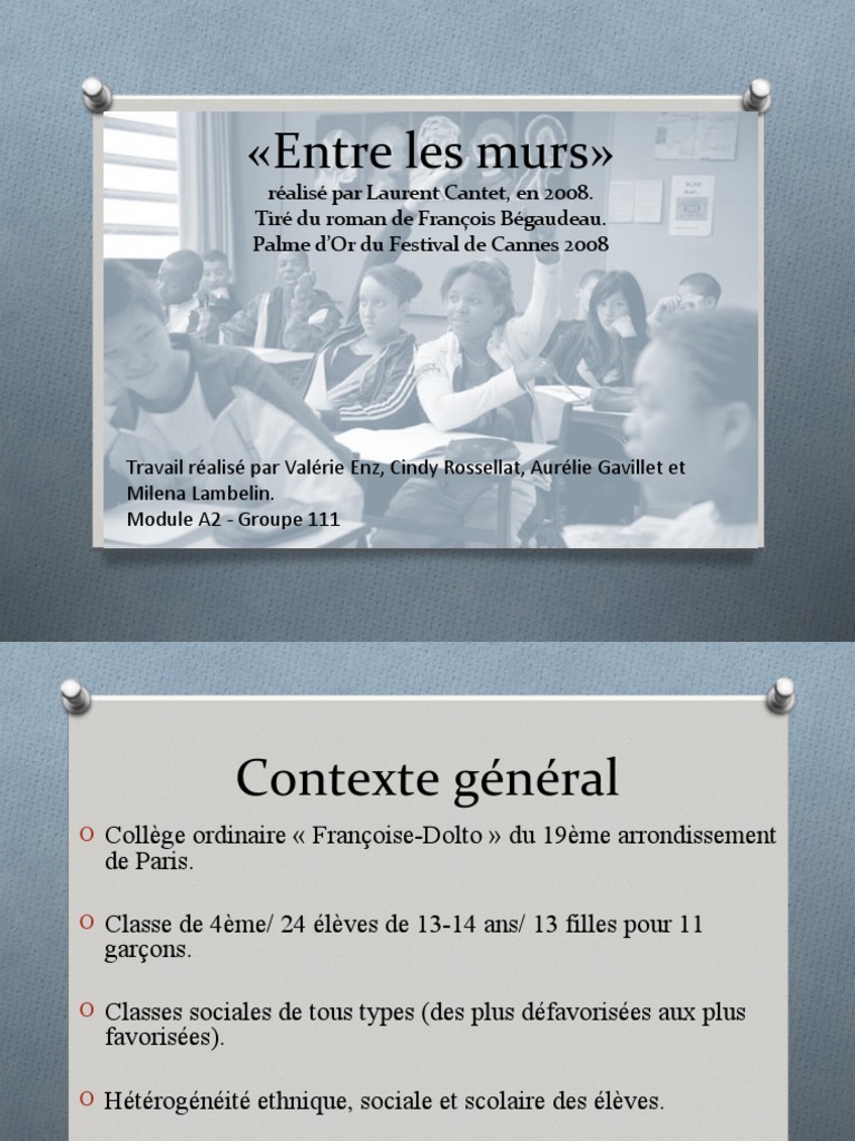 Entre Les Murs | PDF | Arts du langage et discipline