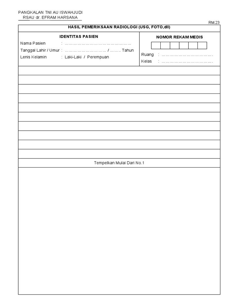 Rm.23 Hasil Pemeriksaan Radiologi | PDF