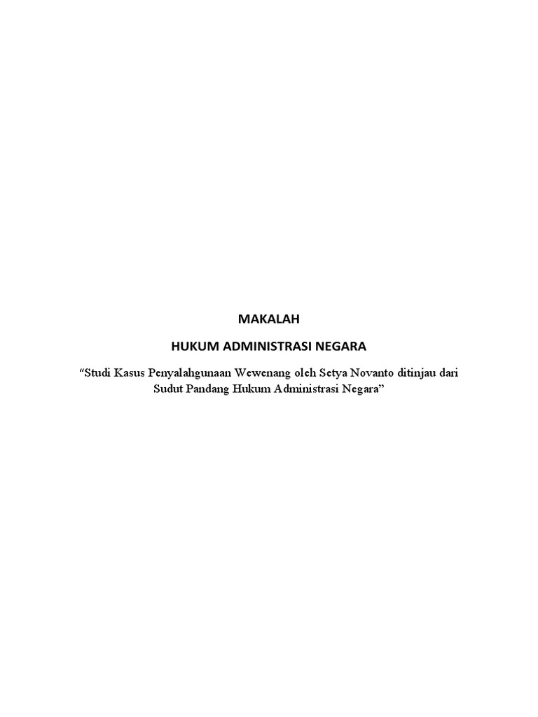 Penyalahgunaan Wewenang Setya Novanto | PDF | Hukum