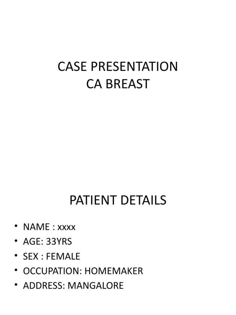 Breast Cancer Case Study: Diagnosis & Treatment | PDF