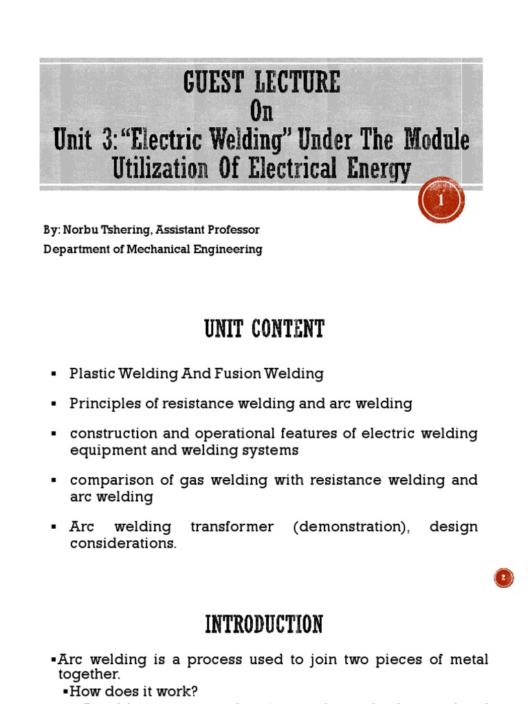 Guest Lecture On Welding Processes | PDF | Construction | Welding