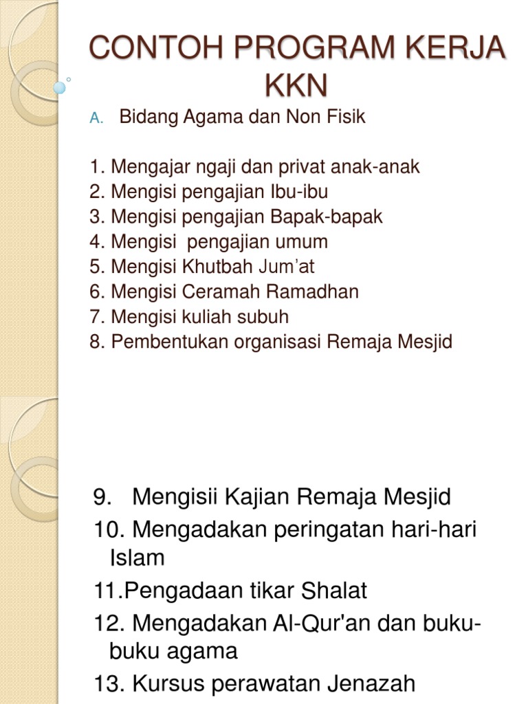Contoh Program Kerja KKN | PDF