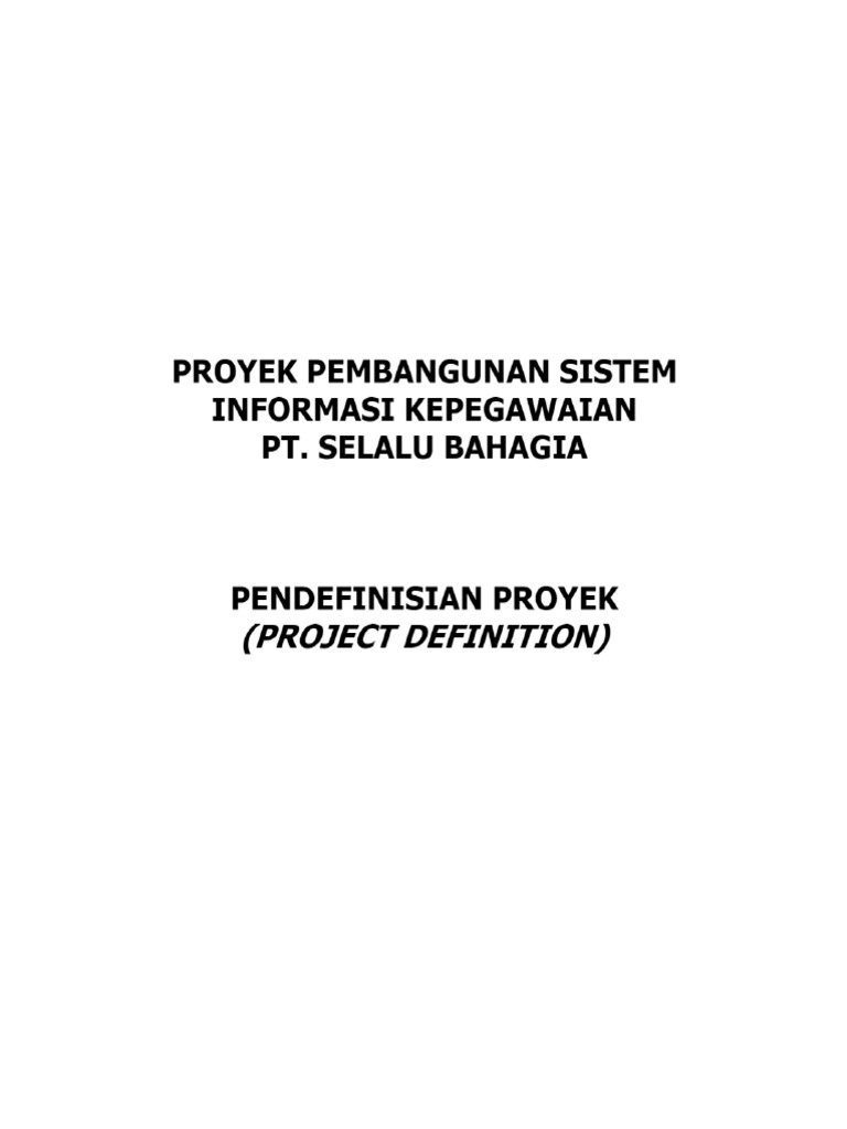 Contoh - (Project Definition) Proyek Pembangunan Sistem Informasi ...