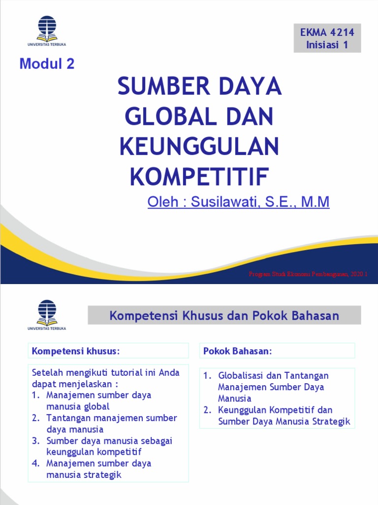 Inisasi 1 Modul 2 SDM Global Dan Keunggulan Kompetitif | PDF