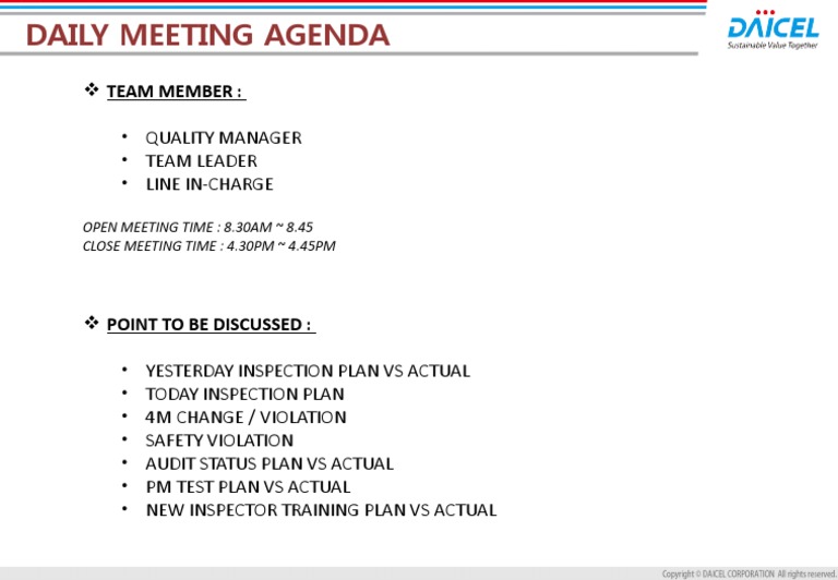 Morning Meeting Agenda | PDF
