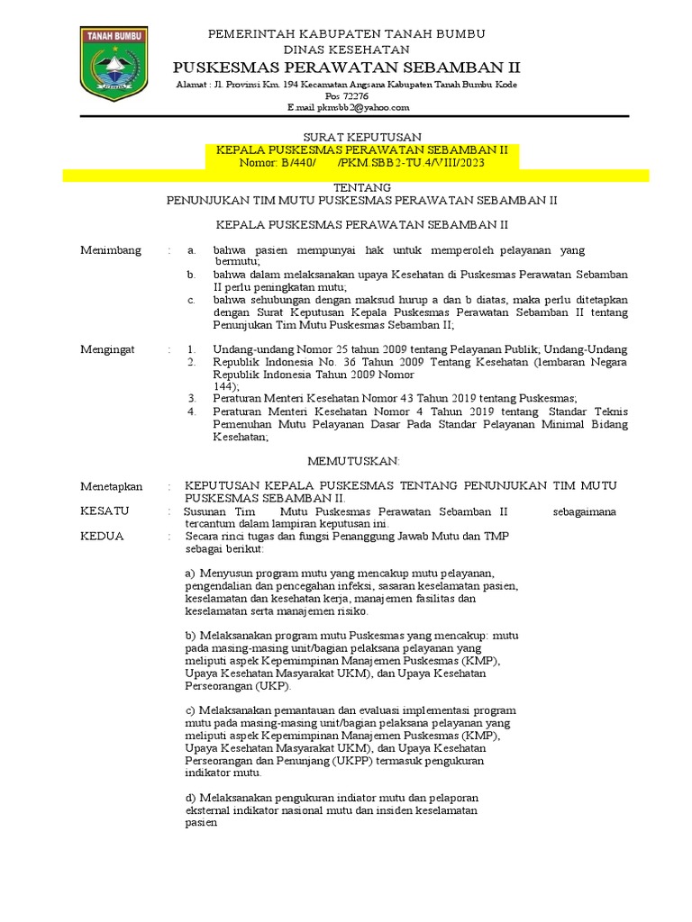 SK Tim Mutu PKM Sebamban Baru-1 | PDF