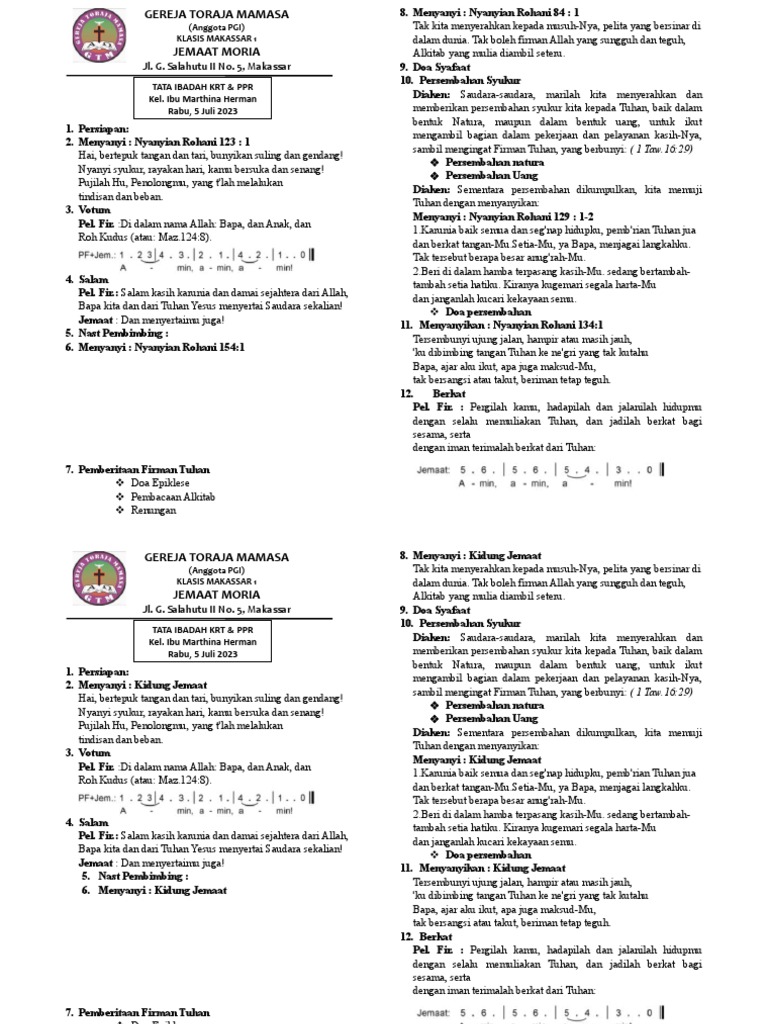 Liturgi Ibadah KRT | PDF