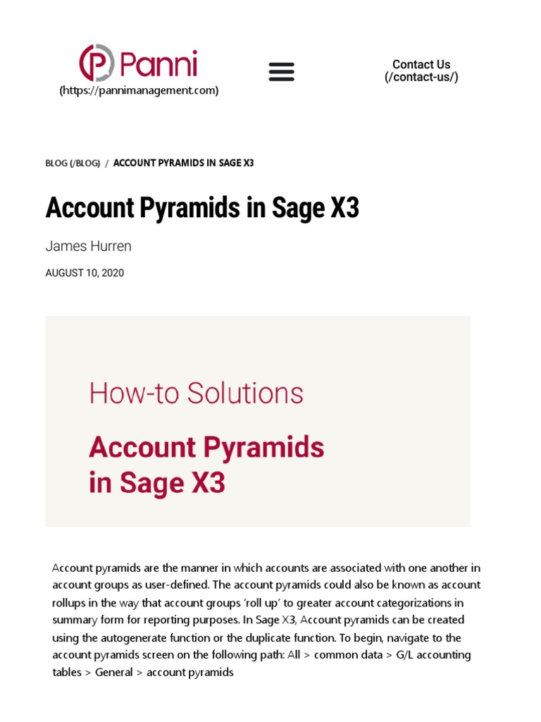 Account Pyramids in Sage X3 by Panni Management | PDF