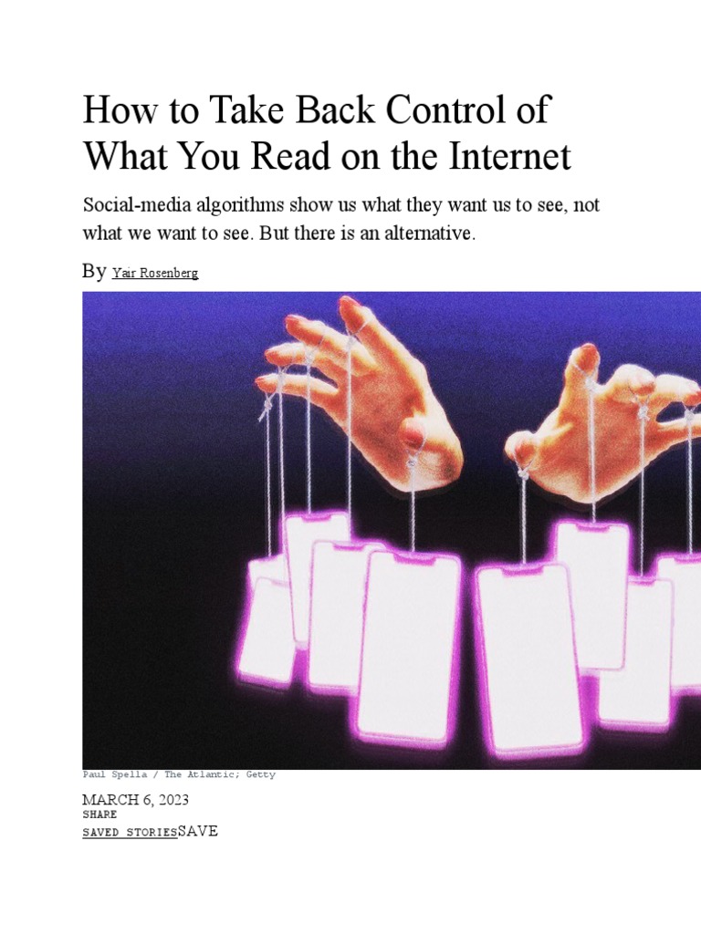 How To Take Back Control of What You Read On The Internet | PDF ...