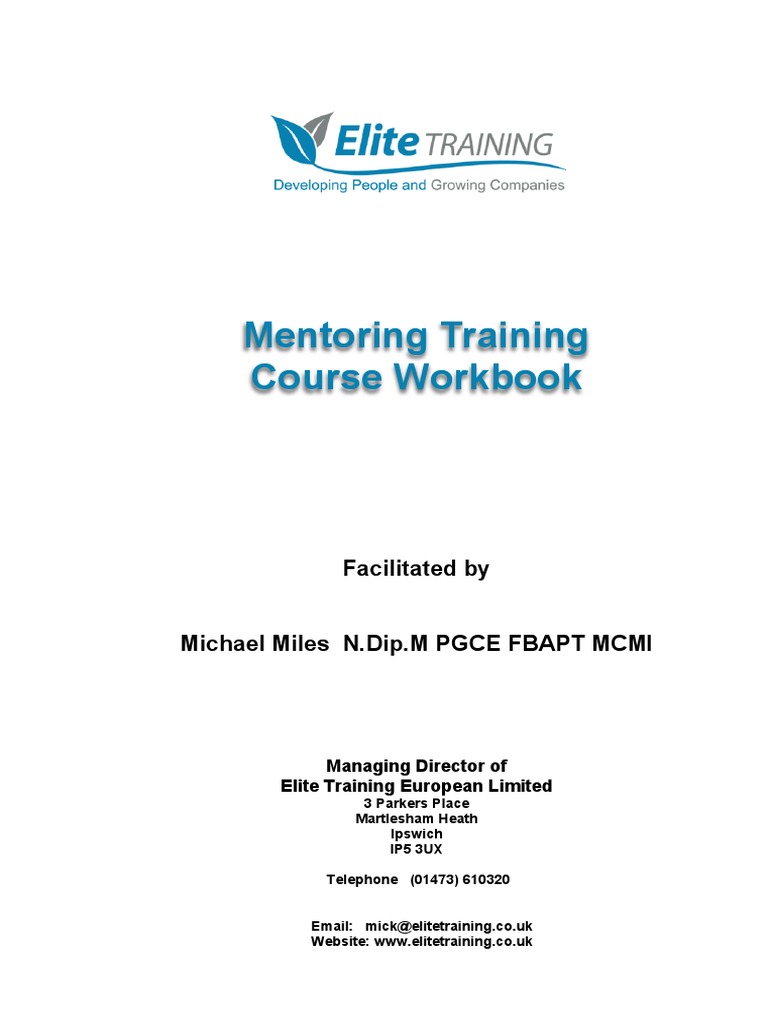 Workbook For Mentors Sample Pages | PDF | Mentorship | Cognitive Science