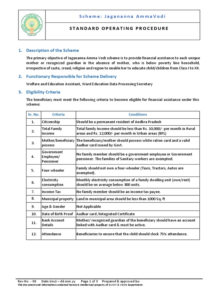 AP Schemes - SOP | PDF
