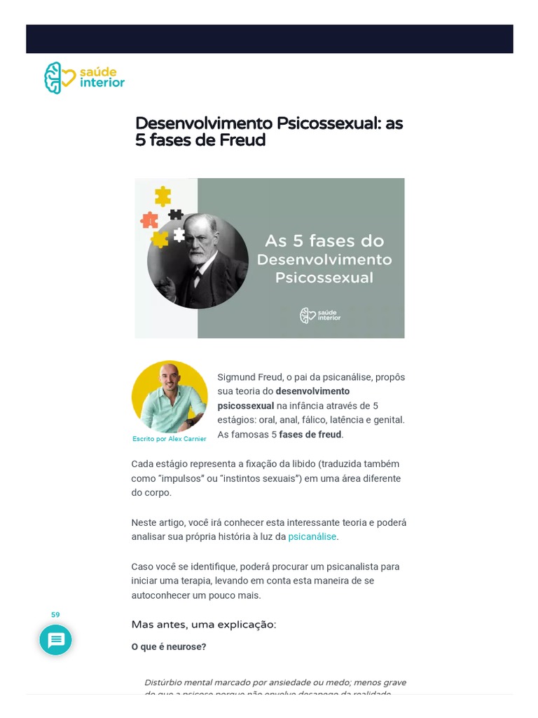 Desenvolvimento Psicossexual: As 5 Fases de Freud: Mas Antes, Uma ...