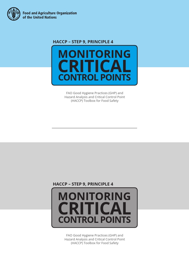 HACCP - Step 9 - Principle 4 Monitoring Critical Control Points | PDF ...
