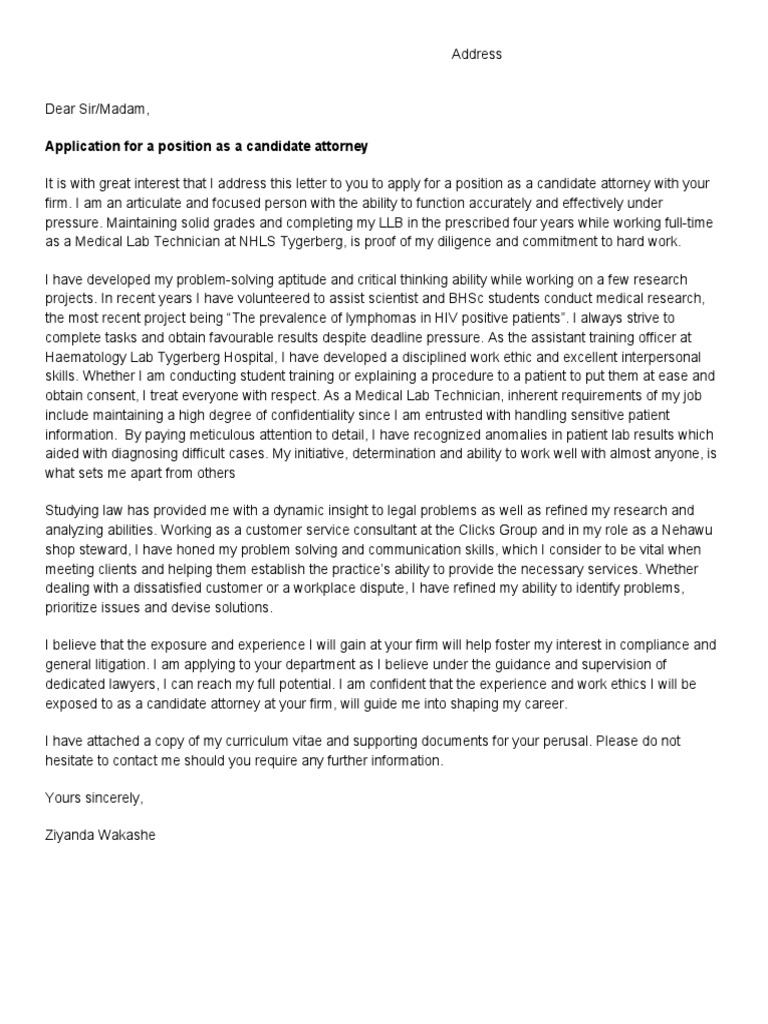 CA Cover Letter | PDF