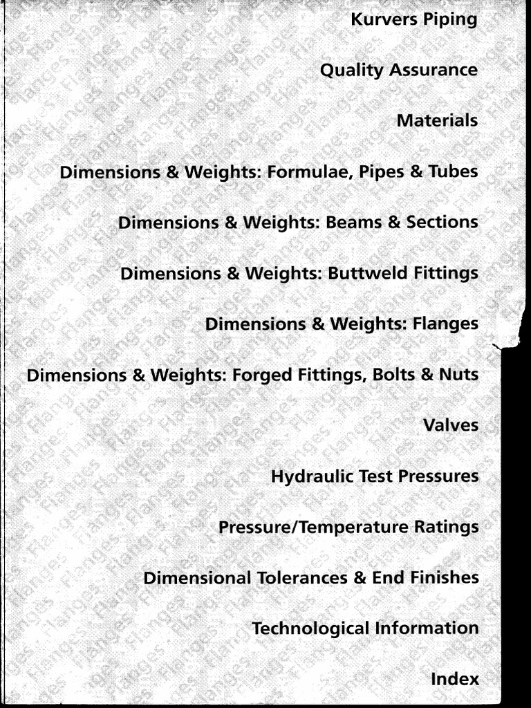 Dimensions & Weights - Flanges | PDF
